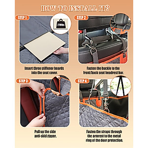 Instraella Back Seat Extender for Dogs, Dog Car Seat Cover for Back Seat with Waterproof Hard Bottom for Car SUV, Dog Hammock Travel Bed to Protect Your Car Backseat (for Car/Compact SUV-Grey)