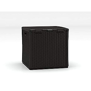 Suncast 60 Gallon Resin Outdoor Patio Storage Box, Java