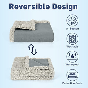 Kritter Planet Waterproof Dog Blanket, Reversible Pee Proof Couch Cover for Pets, Furniture Protector for Sofa Bed, Washable, Hair Resistant, Stain Proof