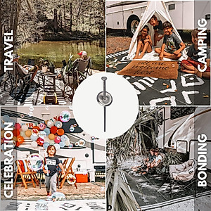 RV Rug Stakes - Set of Six Metal Patio Rug Stakes with a Bag Included for Outside Your Camper or for Use as Tarp Stakes - 6 Tent pegs for Camping