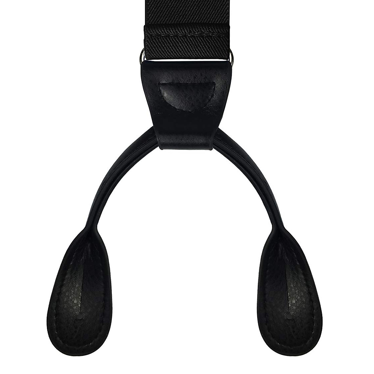 Moulen Men's Y-Back 1.4 Inches Wide Button End Elastic Adjustable Suspenders, Black