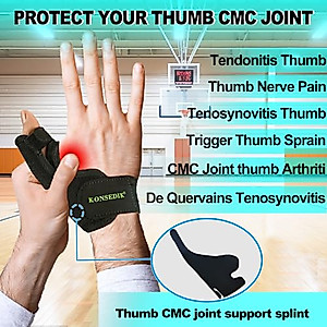 KONSEDIK Thumb Brace,Spica Splint Support for Women&Men Right & Left Hands,Stabilizer for Arthritis,De Quervains Tenosynovitis,CMC Joint,Trigger Finger,Carpal Tunnel(Medium)