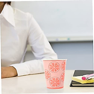 IFANLANDOR 8Pcs Lemon Paper Cups fruit party supplies tableware espresso paper cups hot coffee paper cups vasos para cafe desechables paper drinking cups lemon cups gold leaf Disposable