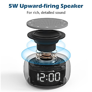 Buffbee Sound Machine & Alarm Clock 2-in-1, 18 Soothing Sound, 7 Night Light, Sleep Timer, Precise 30-Level Volume Control White Noise Machine