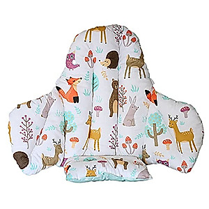 Bebek Ozel High Chair Cushion for IKEA High Chair, One Piece IKEA High Chair Accessories, Cotton Antilop High Chair Accessories, Washable IKEA High Chair Cushion (nature green)