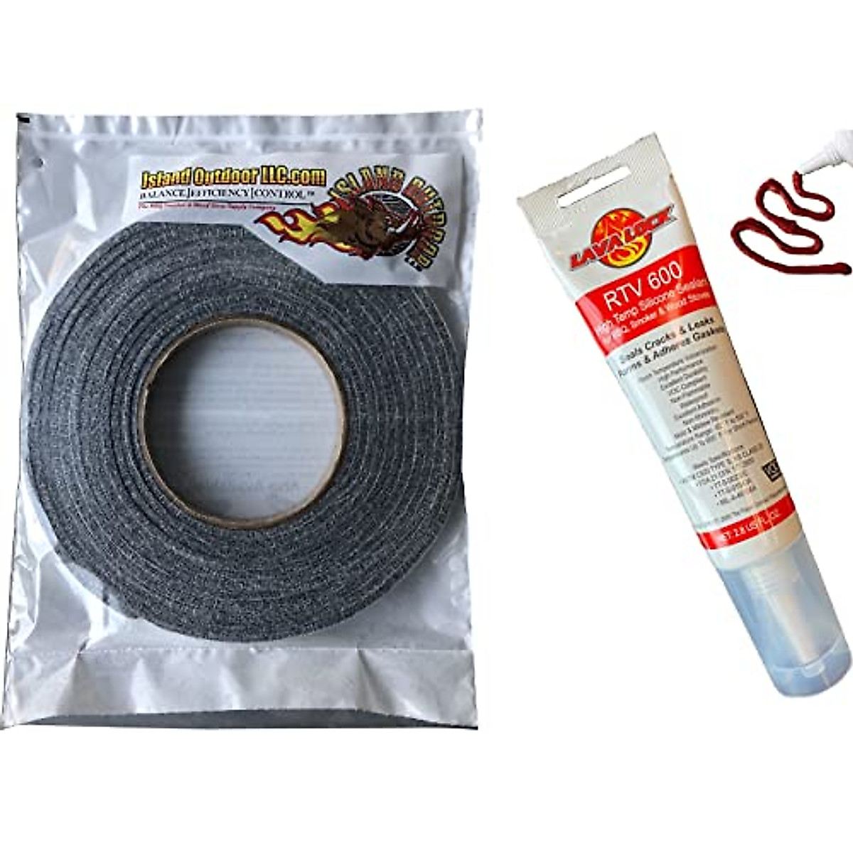 LavaLock Smoker Sealer High Temp BBQ Gasket & Adhesive Smoker lid Door Tape GL-1/2 & LL3R