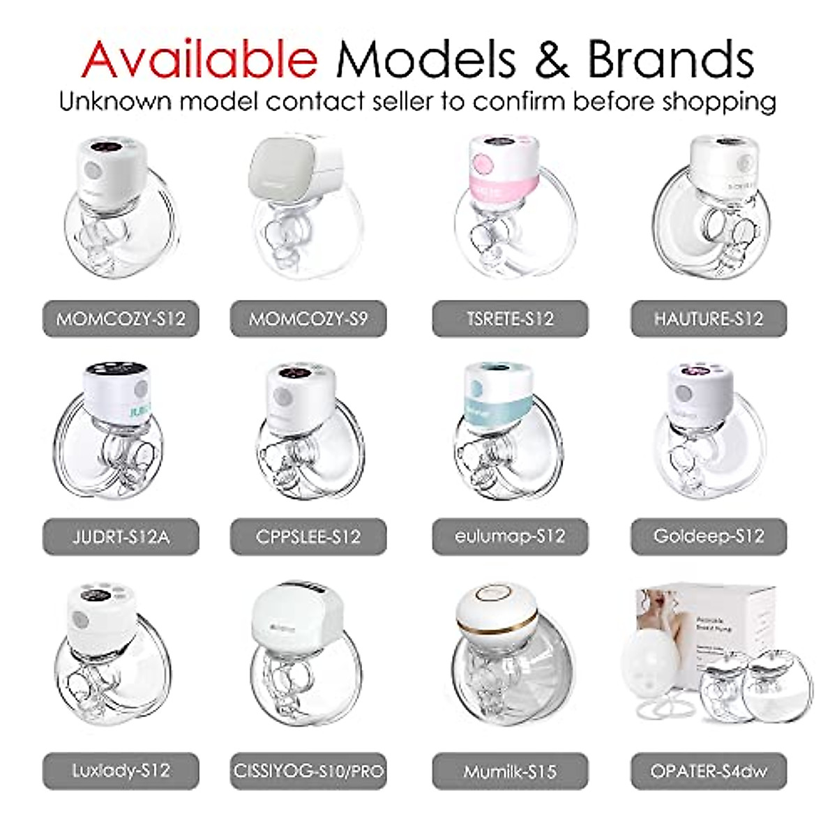 QIUXQIU Wearable Breast Pump Milk Collector Cup Accessories, Compatible with for TSRETE Momcozy S9/S10/S12 Wearable Breast Pump Include Duckbill Valve&Silicone Diaphragm&24mm Flange&Linker 1 PCS