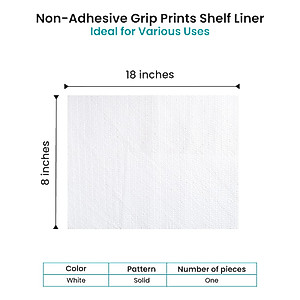 Con-Tact Brand Grip Prints Durable Non-Adhesive Non-Slip Shelf and Drawer Liner, 18" x 8', White