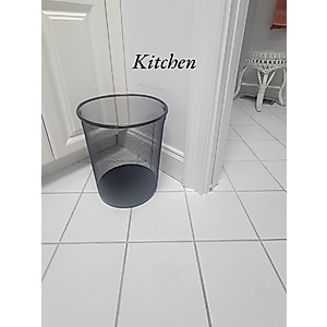 Metal Steel Mesh Round Trashcan,Wastebasket for Trash in The Home,Office, or Garage, 4.5 Gallons (26cm L, 21cm W, 28cm H) Black.