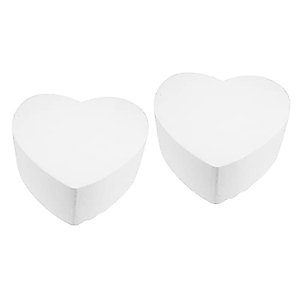 NOLITOY 2pcs Foam Cake Model Heart Cake Dummies Foam Heart Cake Foam Cake Form Foam Heart Shapes Floral Foam Shape Foam Cake Dummies Foam Cake Rounds Wedding White To Rotate Mold