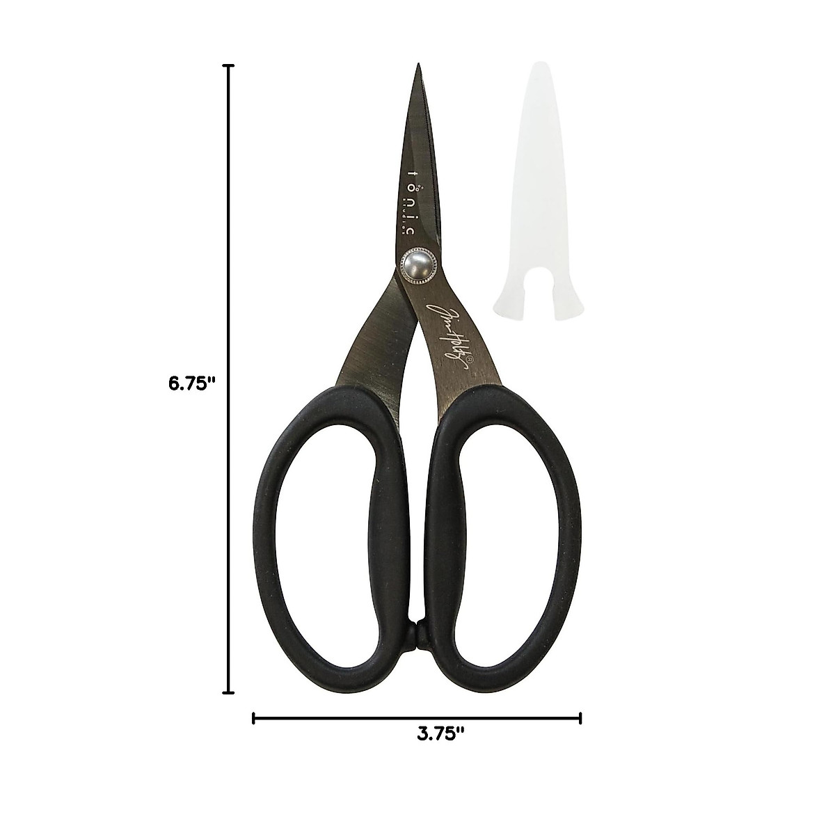 Tonic Studios Tim Holtz 817 Kushgrip Non Stick Micro Serrated Snips, 7" , Red