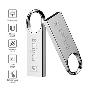 USB Flash Drive, Bilious Portable Keychain Design Thumb Drives, Metal Style Memory Stick U Disk, Waterproof Jump Pen Drive for Storage and Backup (64GB, 5 Pack)