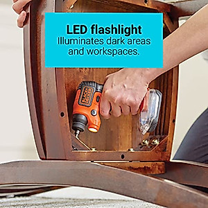 BLACK+DECKER LightDriver 4V MAX* Cordless Screwdriver with Storage PAK (BDCSFS30C)