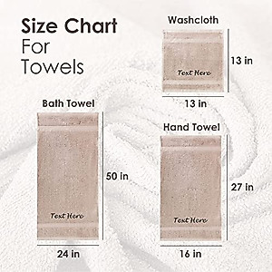 Personalized Towels Set - 3 Pack Super Soft & Absorbent Turkish Cotton Towels for Bathroom, Spa, Gym, Pool and Hotels - Includes 1 Bath Towel, 1 Hand Towel, 1 Washcloth - Lavender Towel Set