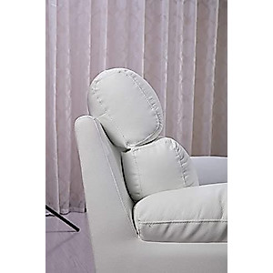 American Eagle Furniture EK528 Modern Top Grain Italian Leather Living Room Sofa, White