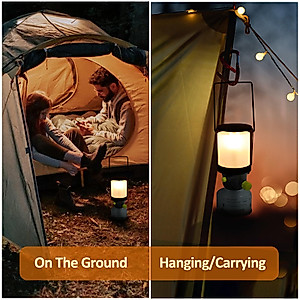 Hotdevil Camping Gas Lantern Outdoor Portable Camping Light Lantern Camping Lamp Isobutane Propane Tent Gas Lamp Adjustable Brightness Piezo Ignition 3 Mantles Included for Travel Hiking Emergency Use