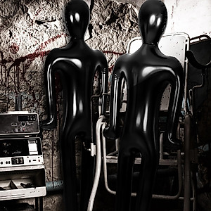 Lenwen 4 Pcs 70" Halloween Inflatable Body Mannequin Inflatable Body for Murder Full Size Blowup Dolls for Adults DIY Halloween Prop Dummy for Murder Crime Scene Party Halloween Decor (Black)