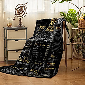 50th Anniversary Blanket Gifts Gift for 50th Wedding Anniversary Golden 50 Years of Marriage Gifts for Couple Wife Husband Dad Mom Parents Grandpa Grandma Grandparents Back in 1973 Blanket 60Lx50W