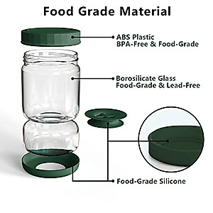 WhiteRhino Glass Pickle Jar,34oz Olive Hourglass Jar with Strainer,Airtight Glass Jar Pickle Juice Separator Jar Pickle Flip Jar for Gherkin Jalapeno