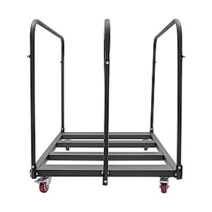 LIYUANJUN Folding Table Cart with Wheels, 45×33×39 Inch Table Trolley for 10 Folable Table Capacity Practical Handle Heavy Duty Panel Dolly for Schools Offices Homes, Black