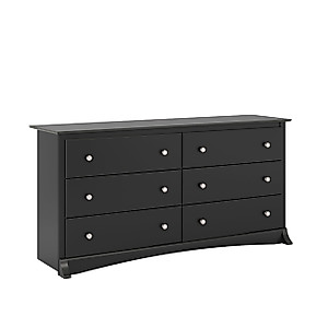 Sonoma 6 Drawer Double Dresser for Bedroom, Black