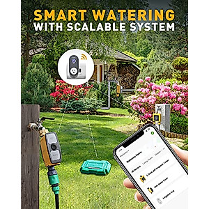 RAINPOINT WiFi Water Timer, Smart Sprinkler Timer Hose Timer WiFi Irrigation Controller, Wireless Watering System Valve, APP & Voice Control, Weather-Based Automatic Rain Delay, Brass Inlet