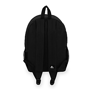 Everest Luggage Backpack with Front and Side Pockets, Black, Large