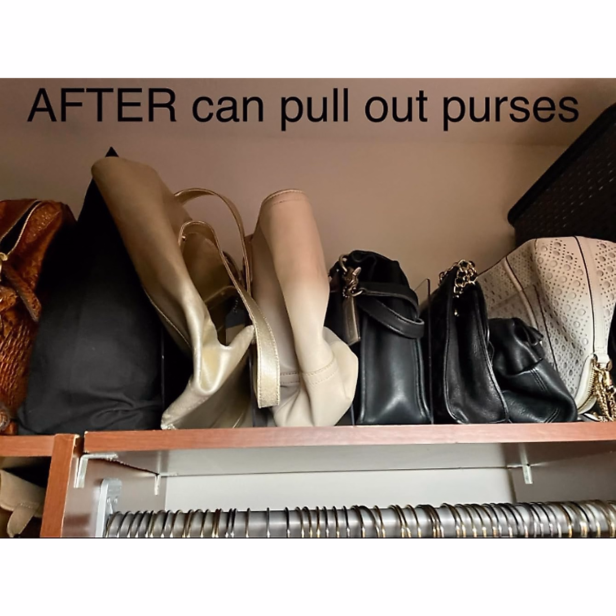 Clear Closet Bag Storage Dividers Rack, Detachable Cupboard Shelf, Acrylic Shelf Dividers, Purse Storage Organizer, Handbag Display Stand, Desk File Sorter Stand Holder Bookshelf