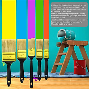 Great Andrew Paint Brushes, 30 PCS Great Value Multi use(3" 2" 1.5" 1" Flat &1.5" Angled) Paint Brush Pack, Paint Brushes Set for Home Furniture Fences and Wall Trim