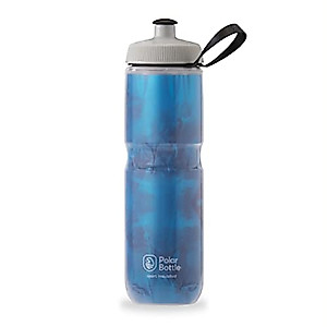 Polar Bottle Gym Sport Insulated Water Bottle - BPA-Free, Sport & Bike Squeeze Bottle with Handle (Fly Dye - Electric Blue, 24 oz), LDPE, TPU
