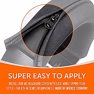 WC BandZ V2 Protective Headband Cover for Audio Technica ATH M Series Headphones - Machine Washable, No More Flaking Leather - Compatible with M50X / M50XBT / M50 / M40X & More | (Black)