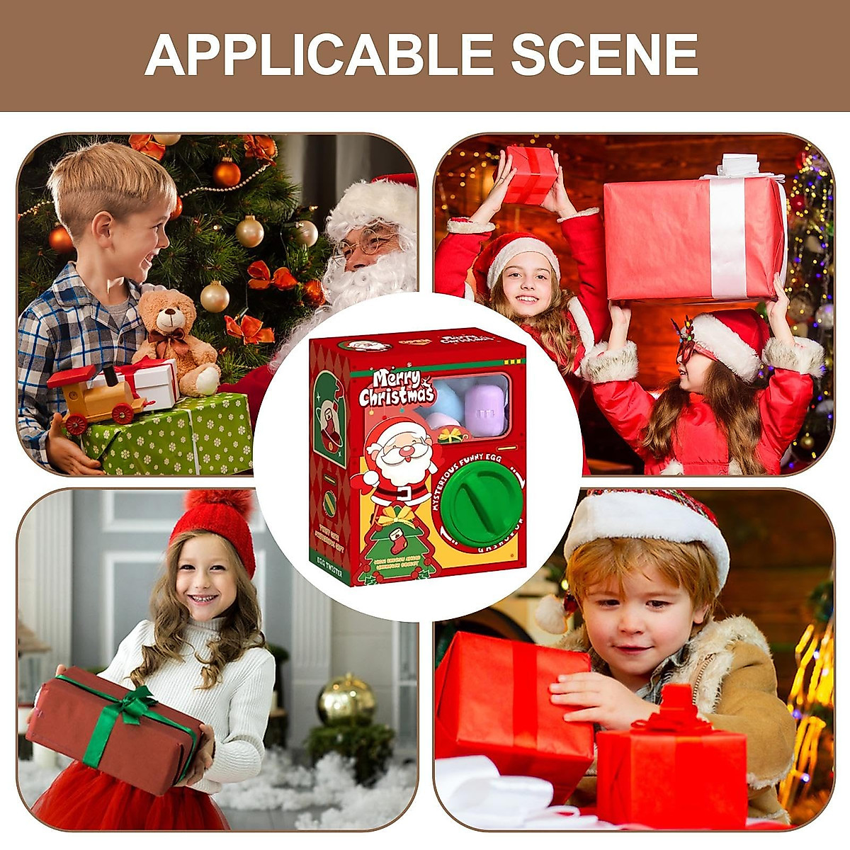 Mini Vending Machine | Christmas Gumball Vending Machine | Christmas Prize Dispenser Toys | Vending Machine For Snacks | Interesting Creative Christmas Egg Claw Machine For Kids Boys & Girls 4-6