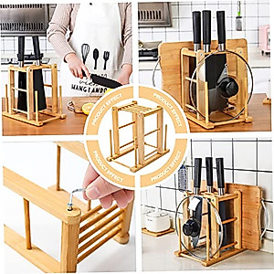 UPKOCH 1pc Knife Holder Dish Organizer Rack for Cabinet Dish Organizer for Cabinet Shelf Holders Cutlery Holders Without Knives Cutter Board Storage Rack Cutting Board Rack Wooden Tool