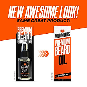 Wild Willies Premium Beard Oil & Conditioner Natural, Organic Ingredients Promote Fast Beard Growth, Removes Itch & Dandruff - Deep Softener Treatment Restores Moisture - 2 Oz, Cool Mint Scent