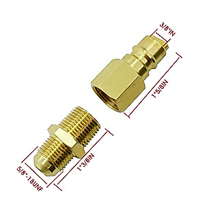 MENSI 3/8" Male Flare Natural Hose Adapter Convert to Natural Gas 3/8" Quick Disconnect Plug