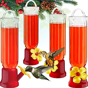 Gray Bunny Hummingbird Feeder - Pack of 4 - Hanging Outdoor Hummingbird Feeders with Post Wires for Bird Feeder Post, Shepherd Hooks - Great Hummingbird Gifts!