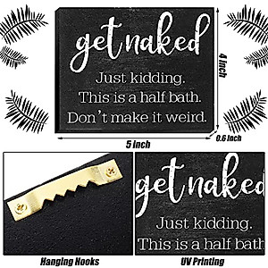 2 Pieces You Never Know What You Have Until It's Gone Toilet Paper Sign Get Naked Funny Bathroom Sign Bathroom Wall Sign Decor Half Bathroom Wooden Sign Rustic Bathroom Toilet Plaque, 4 x 5 Inch