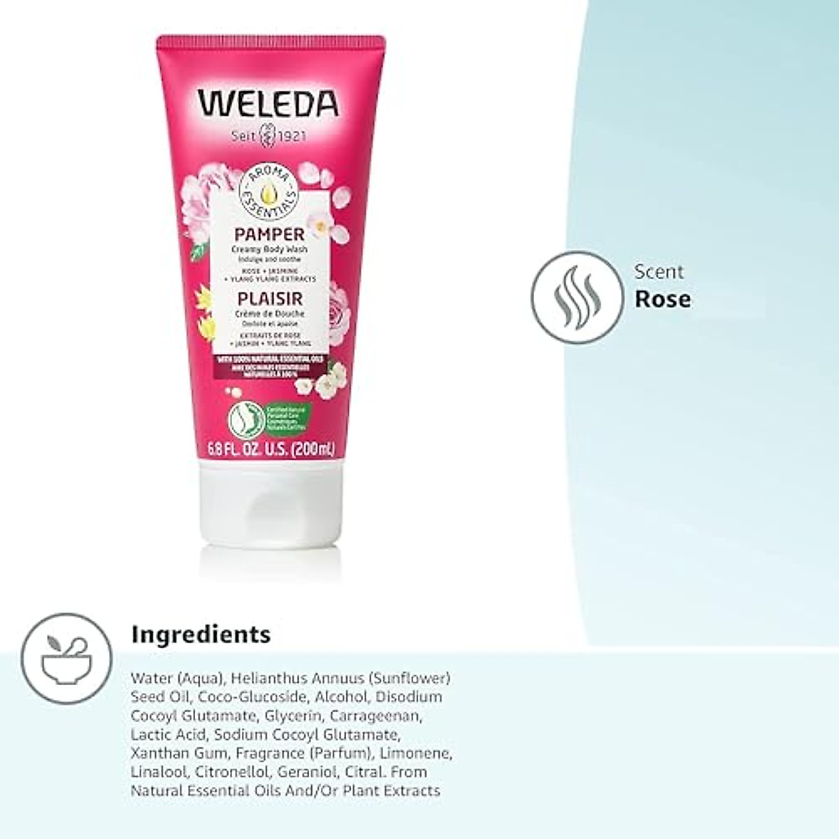 Weleda Aroma Essentials Pamper Creamy Body Wash, Parabens Free, 6.8 Fluid Ounce (Pack of 1)