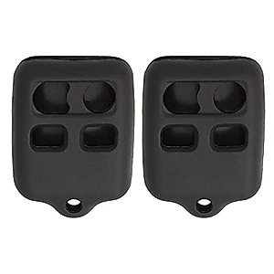 Keyless2Go Replacement for New Silicone Cover Protective Cases for 4 Button Remote Key Fobs FCC CWTWB1U345 CWTWB1U331 - Black (2 Pack)