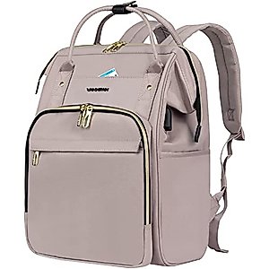 VANKEAN 15.6-16.2 Inch Laptop Backpack Carry On Backpack for Women Computer Work Backpack, Water Proof College Daypack Backpacks with USB Port RFID Pocket, Business Travel Backpack, Light Dusty Pink
