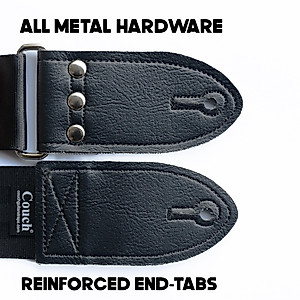 Couch THE ORIGINAL RECYCLED SEATBELT GUITAR STRAP Made in USA Guitar Straps (Black)
