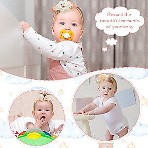 Jutom 6 Pcs Baby Girl Flower Headbands Nylon Floral Crown Elastic Hairband Elastic Baby Headbands Hair Band Handmade Bow for Newborn Photography Prop Infant Toddler Hair Accessories