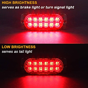 AT-HAIHAN Pack of 2 Aluminum Housing Red LED Trailer Stop Brake Turn Tail Lights, DOT Compliant Waterproof Surface Mount Lighting for Truck Tractor Jeep RV