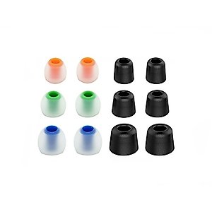 12pcs (NSY-BMF-sB) S/M/L Premium Memory Foam and Silicone Replacement Eartips Earbuds Adapters Compatible with Fitbit Flyer Wireless Earphones/Headphones