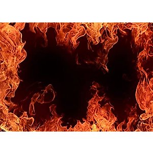 BELECO 7x5ft Fabric Fire Backdrop for Party Photoshoot Roaring Flame Backdrop Poster Black Background for Bonfire Party School Activities Birthday Party Decorations Baby Kids Adults Photo Props