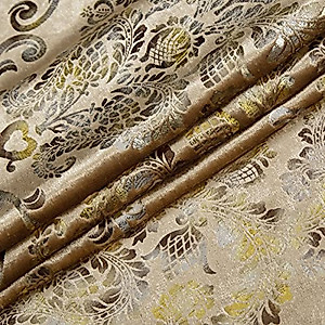 MYRU 1 Panel European Style Velvet Gold Curtains Room Darkening Luxury Curtains for Villa (1 x 54x96 Inch)