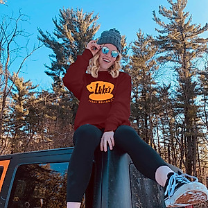 DUTUT Luke's Diner Sweatshirt Women Thin Lightweight Shirt Funny Graphic Long Sleeve Stars Hollow Pullover Coffee Tops