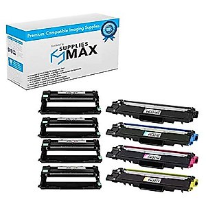 SuppliesMAX Compatible Replacement for Brother DCP-L3510/L3550/HL-L3210/L3270/L3290/MFC-L3710/L3730/L3750/L3770CDW Drum/Toner Value Combo Pack (4-Drum Units/4-Toners) (DR-243CMYK/TN-247CMYKVB)