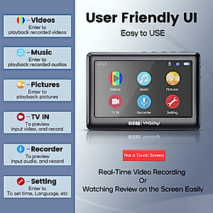 Convert Vhs to Digital Mp4 - Vinyl Cassette CD Player to Mp3 Converter - Vintage Video Audio Capture Box Adapter for Hi8 Player/8mm Tape/Vhs-c/Camcorder / Mini Dv Deck, Substitute Vhs to Dvd Machine