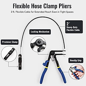 Orion Motor Tech 25pc Master Quick Disconnect Tool Set and 9pc Hose Clamp Pliers for Fuel Line Coolant Radiator Heater and Water Hose
